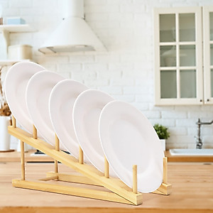 E-ROOM TREND Dish Rack with Drainboard for Kitchen White 2 Pack Plate and Utensil Holder Detachable Dish Drainer Drying Rack Kitchen Countertop Cabinet 10 Plates to Hold Metal (DR345W)