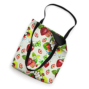 Retro Strawberries Pattern Berry Pocket | Vintage Strawberry Tote Bag