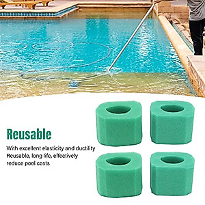 Jeanoko 4pcs Pool Filter Cartridge Sponge Reusable Durable Practical Filter Foam Replacement Filter Sponge Filter Foam for Home Outdoors Pool Pump Use Garden Entertainment