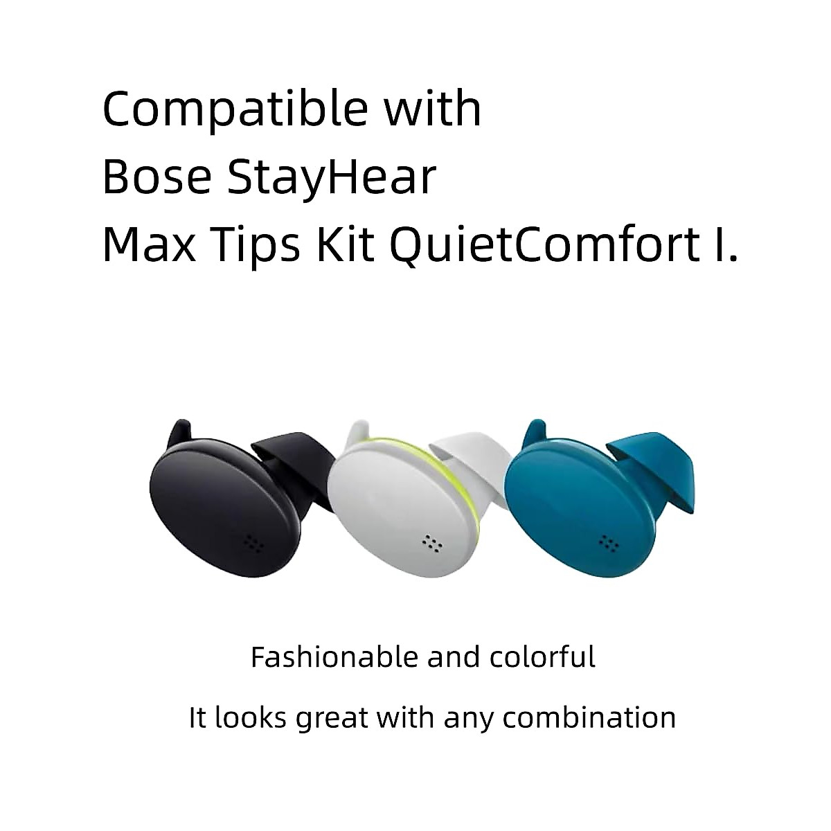 SNHTLS Replacement Eartips Silicone Earbuds Buds Set Wireless Earphone Compatible with Bose Small Shark Sports Headphones 3 Pair Silvery