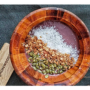 Ironwood Gourmet Individual Small Salad Bowl, Acacia Wood, 7 x 7 x 3 inches