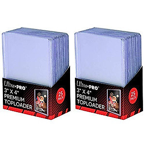 Ultra Pro 3" x 4" Super Clear Premium Toploader Card Protector | 25-Count per Pack | 2-Packs