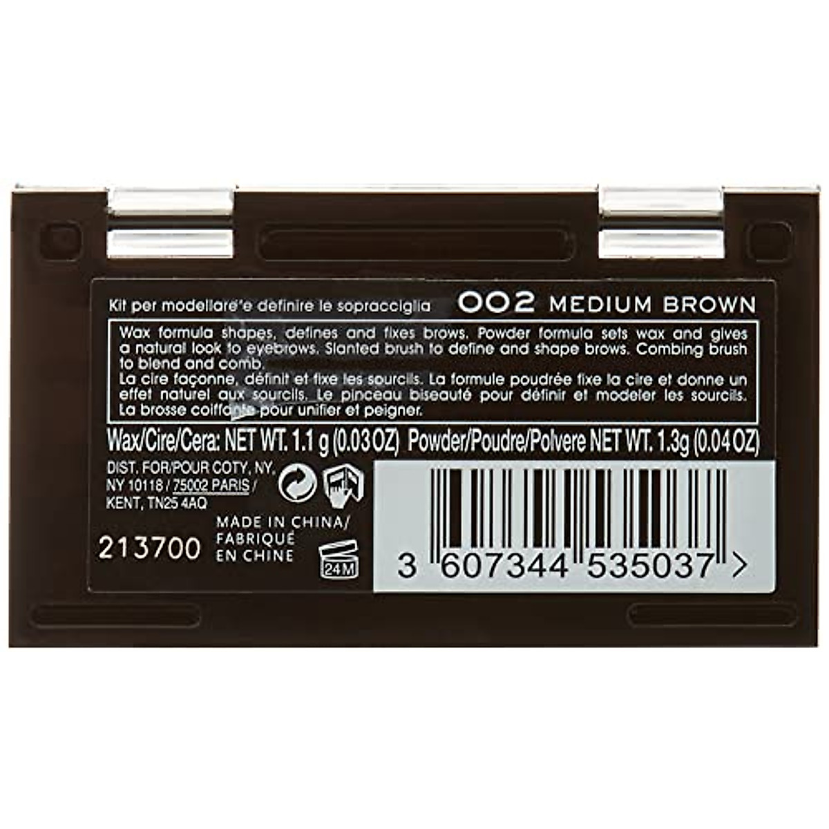 Rimmel Brow This Way Sculpting Kit, Medium Brown, Powder 0.04 Ounce, Wax 0.03 Ounce