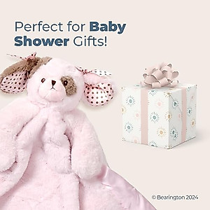 Bearington Baby Wiggles Cuddle Me Sleeper, Pink Puppy Dog Large Size Security Blanket, 28.5" x 28.5"