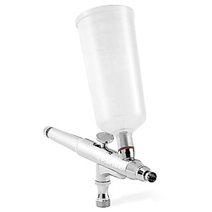 PointZero Dual Action Gravity-Feed 20cc and 40cc Airbrush Set with 3 Nozzle Sets (0.2, 0.3, & 0.5mm Needles Fluid Tips and Air Caps)