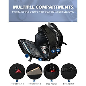 Hynes Eagle 20L Travel Backpack Carry on Backpack Women Men Personal Item Bag for Spirit Airlines Small Nylon Laptop Backpack 14 inches Black