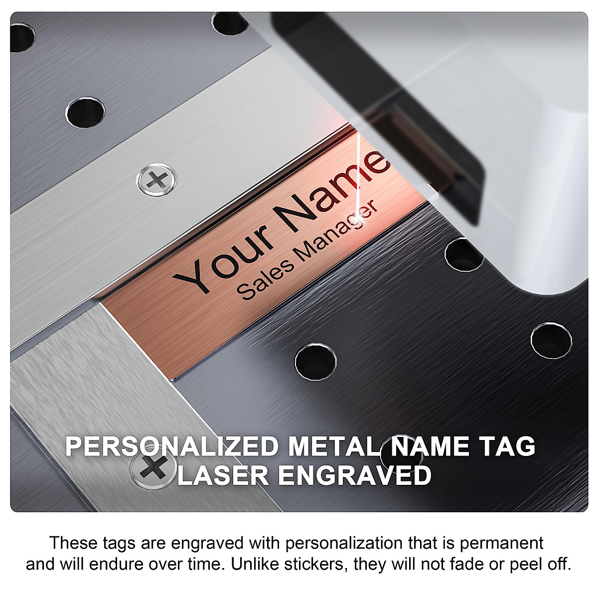 Metal Name Badge Custom Engraved Identification for Professionals