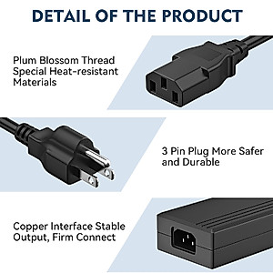 PKPower AC/DC Adapter for EPSON TM-U220B TMU220B Model M188B TM-T88V TMT88V 325 TM-U325D TMU325D POS Printer Power Supply Cord Cable PS Charger