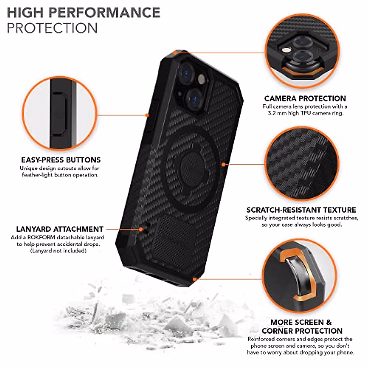 Rokform - iPhone 13 Mini Rugged Case + Low Pro Magnetic Phone Mount