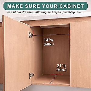 SITOO Pull Out Drawers for Kitchen Cabinets, Pull Out Cabinet Organizer, Fully Assembled Wood Cabinet Pull Out Drawer, Fast and Easy DIY Installation, 14”W x 21”D