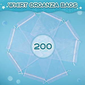 200 Pcs Large White Organza Bags 7 x 9 Inch Organza Gift Party Favor Bags Mesh Bags Drawstring Gift Bags Jewelry Pouch Gift Wrap Bags for Valentine Wedding Baby Shower Birthday Party Goodie Packaging