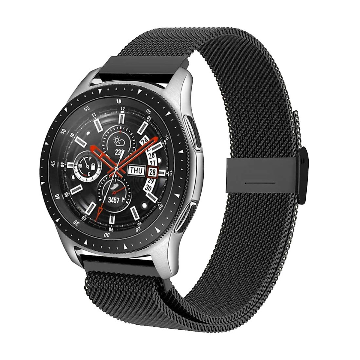 22mm Stainless Steel Magnetic Mesh Compatible for Samsung Galaxy Watch 46mm/Gear S3 Classic/Frontier/Huawei Watch 2Classic/GT/GT 2/ Quick Release Replacement Sports Straps…