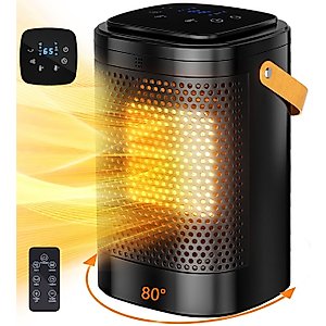 Space Heater Indoor, Portable Electric Heaters for Indoor Use 1500W with Thermostat 12H Timer, Multi-Modes, 80° Oscillation, Overheat Protection PTC Fast Heating for Office Bedroom Home