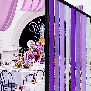 YSSAI Purple Party Decorations Purple Crepe Paper Streamers 8 Rolls 656 ft Tassels Streamer Garland Hanging Backdrops Decorations for Birthday Wedding Bridal Baby Shower Lilac Theme Party Decoration