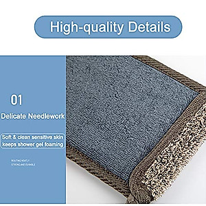 Loofah Back Scrubber for Shower for Men/Women, Natural Soft Flax Back Scrub Washer, Extra Long Back Exfoliator Cleaner for Shower Acne, Dual-Sided Bath Exfoliating Scrubber, Deep Clean&Invigorate Skin