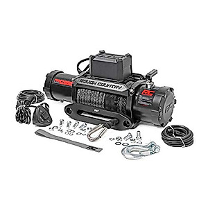 Rough Country 12,000LB PRO Series Electric Winch | Synthetic Rope - PRO12000S, Black