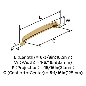 Amerock | Cabinet Cup Pull | Champagne Bronze | 5-1/16 inch (128 mm) Center-to-Center | Stature | 1 Pack | Drawer Pull | Cabinet Handle | Cabinet Hardware