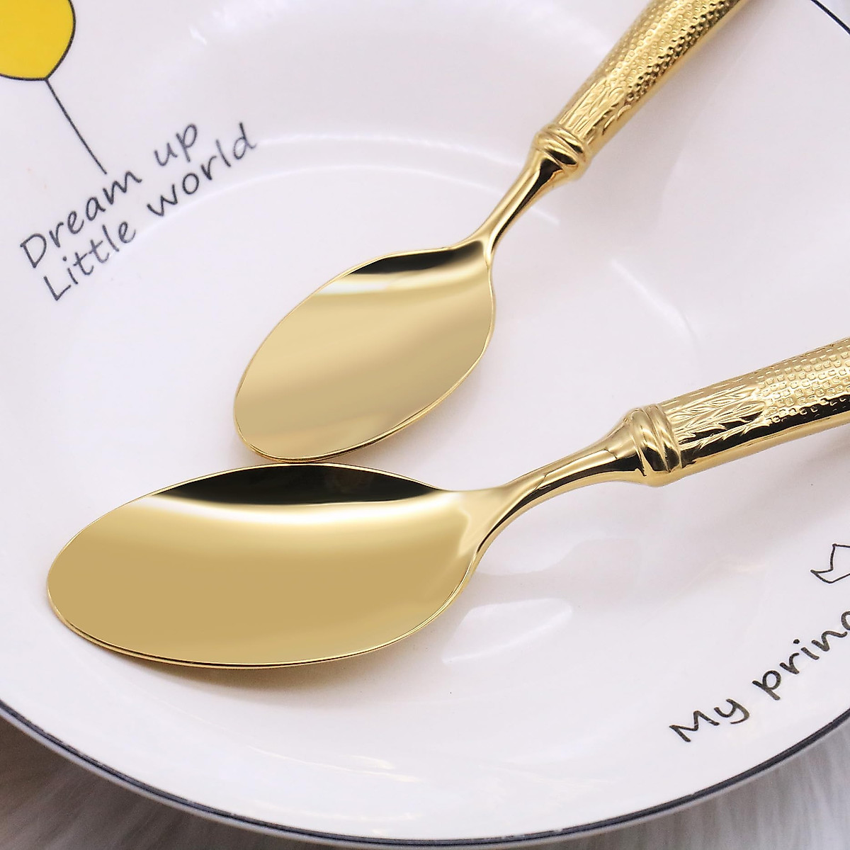 Forks Gold Silverware Set Utensil Sets 32 Pieces Cutlery Set for 8 Forks Spoons And Knives Set Eating Utensils Dishwasher Safe Mirror Effect Wedding Banquet Formal Occasions