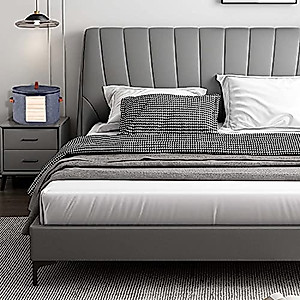 17x11 inch Hat Box for Women Men Storage Foldable Round Hat Box Organizer Case with Dustproof Lid for Travel Closet Toys Clothes (Blue)