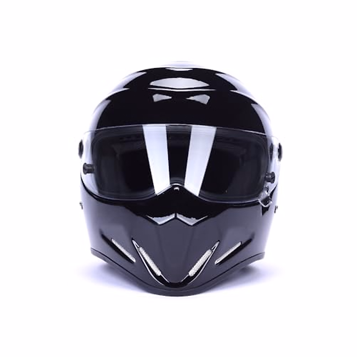 CRG Full-Face Motorcycle Helmet Street Bike Fiberglass Motocross Helmet DOT Certified ATV-4 - Parent Glossy Black Size Small