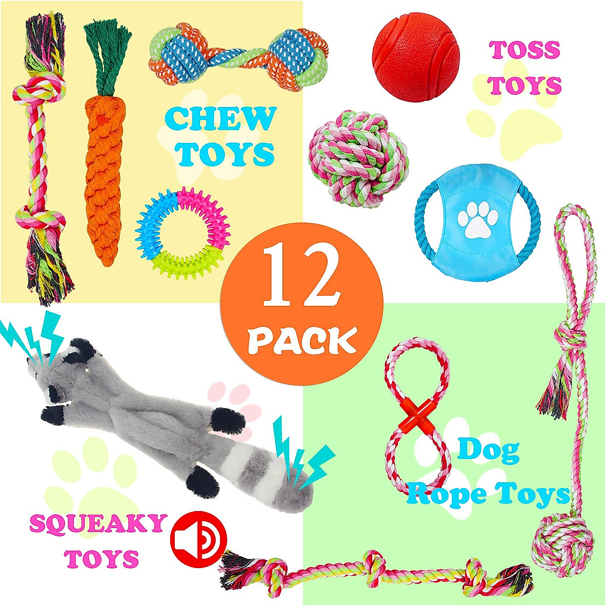 Plazenzon Dog Rope Toy for Aggressive Chewers Medium Bleed Small Dogs Indestructible Toys Chew Rope Ball Teething Pitbull Toys Puppies Outdoor Dog Toys