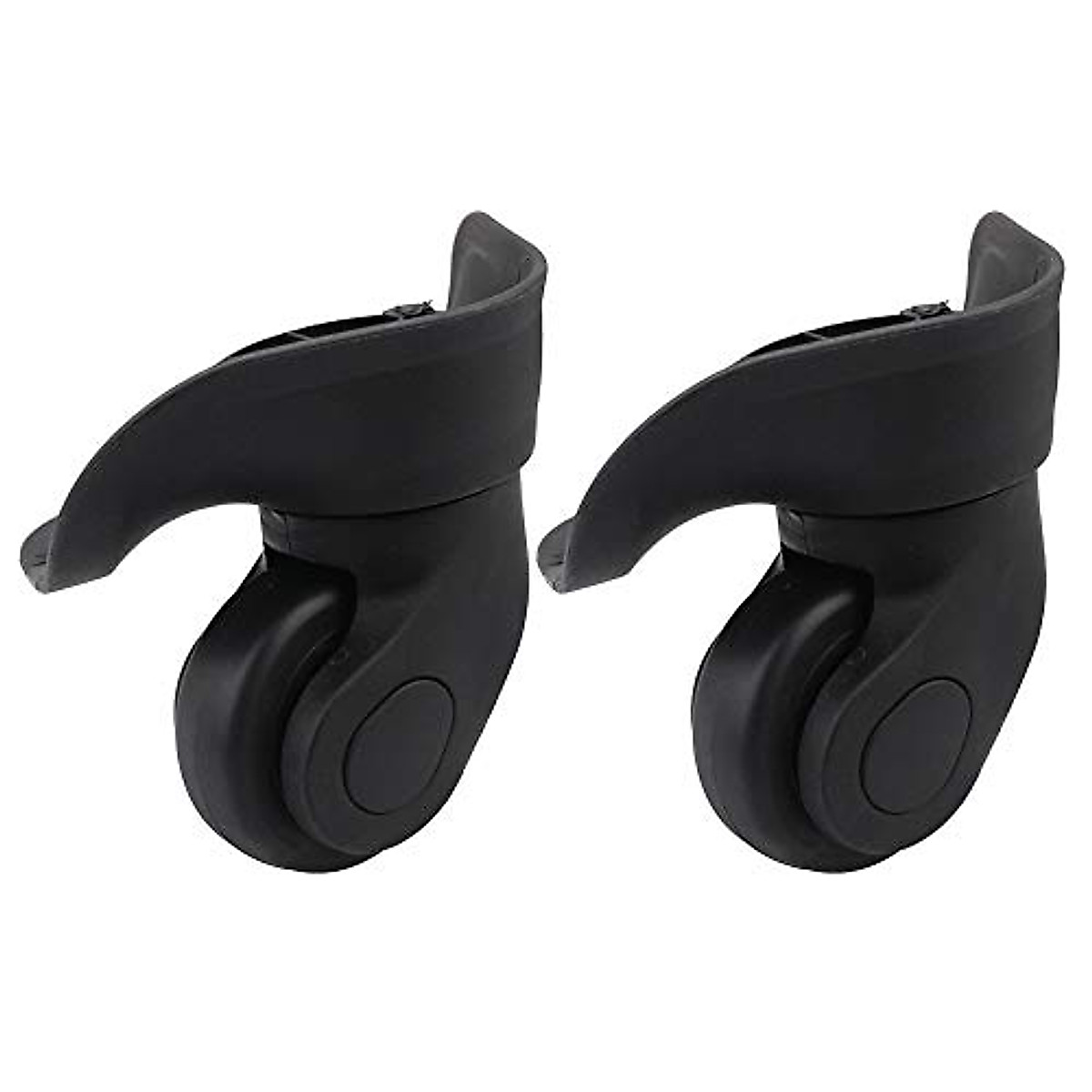 BQLZR Luggage Swivel 9.1cmx10.7x4.9cm Black Plastic Left & Right Wheels DIY Replacement Parts Pack of 2 (See Video First)