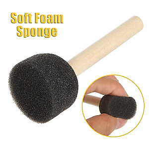 50PCS Round Sponges Brush Set Assorted Size Round Foam Brush with Wooden Handle Sponge Brushes for Painting Foam Paint Brushes Painting Tools for Kids Painting Crafts