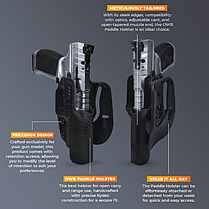 OWB Paddle Holster - Outside The Waistband fits Taurus 856 2'' (Carbon Fiber, Right)