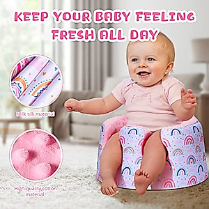 Kinaron Seat Cover, Compatible with Bumbo Seat, Baby Comfortable Seat Cover with Ultra Soft and Breathable, Perfect for Bumbo Seat (Pink)