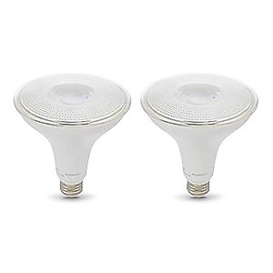 Amazon Basics PAR38 Dusk to Dawn Sensor LED Light Bulb, 120 Watt Equivalent, Energy Efficient 14W, E26 Standard Base, Daylight White 5000K, Non-Dimmable, 10,000 Hour Lifetime , 2-Pack
