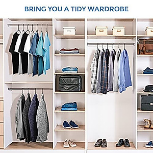 HOUSE DAY Black Standard Plastic Hangers Tubular Adult Hangers 16.5 Inch Light-Weight Hanger for Laundry & Everyday Use, Slim & Space Saving, Heavy Duty Clothes Hanger 24Pcs