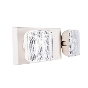 GRUENLICH LED Emergency Light, Exit Lighting Fixtures with Two LED Heads and Back-Up Batteries, UL 924 Qualified, 120-277 Voltage, 2-Pack