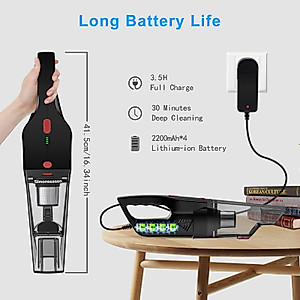 Simonseason Handheld Vacuum Cordless Rechargeable, Portable Hand Vacuum Cleaner with 8000Pa Strong Suction, Mini Hand Held Vacuum Cordless with Long Battery Life for Car, Pet Hair, Couch, Stairs