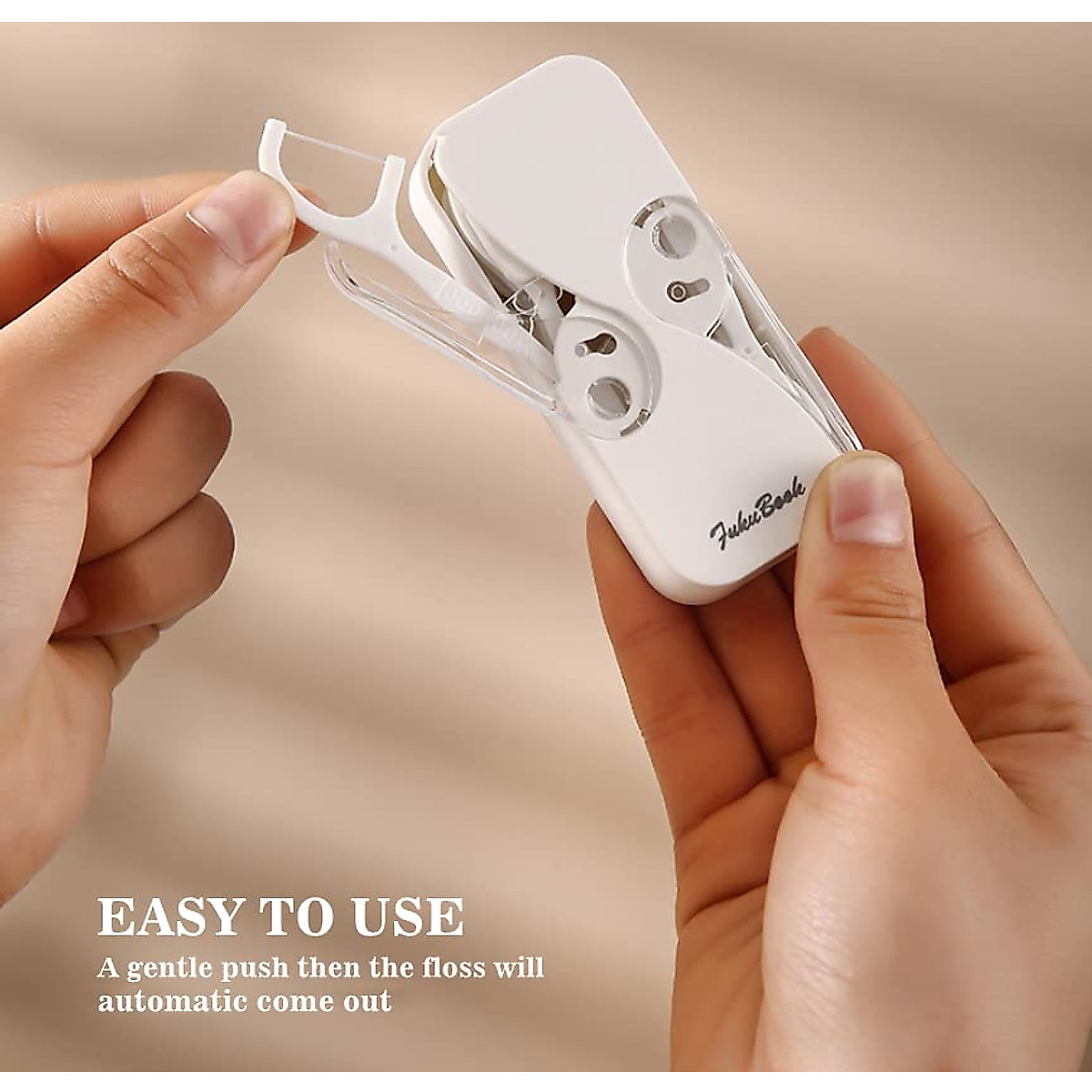 [4Pack] Floss Pick Dispenser Portable Floss Holder, Floss Picks Cases Automatic Floss Storage Organizer Travel Floss Threaders for Women Men Teeth Cleaning (4pcs, Black)