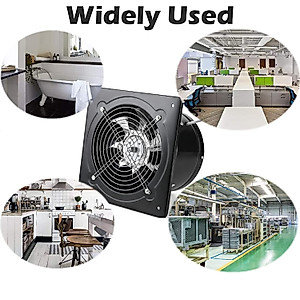Nalle 8 inch Exhaust Fan 80W 500CFM Through-wall installation Ventilation Fan 110V Exhaust Smoke Fan Ventilation for Kitchen,Bathroom,laundry room,Toilets,Garage,Shopping Mall (Black