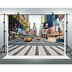 NYC Time Square Buildings Photo Backdrops Taxi New York Fashion Street Party Photography Background Adult Portrait Studio Booth Props Banner 7x5ft