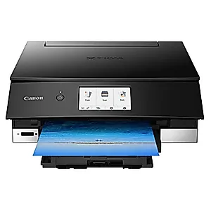 Canon TS8220 Wireless All in One Photo Printer with Scannier and Copier, Mobile Printing, Black, Works with Alexa