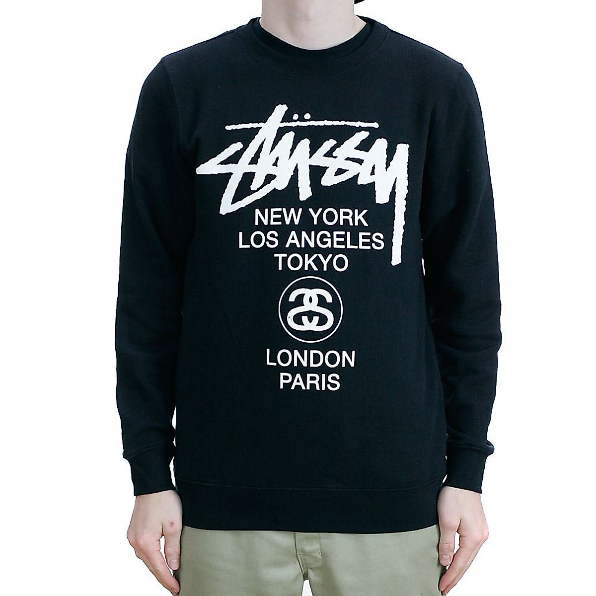 Stussy World Tour Crew in Black (XL)