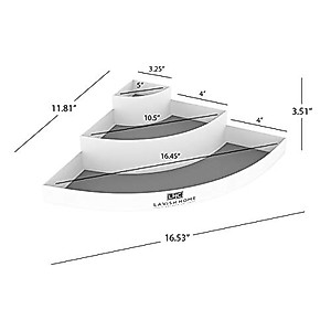 Lavish Home 3-Tier Corner Organizer – Plastic Space Saver Countertop Pantry and Cabinet Storage Shelf with Non-Slip Liner - Home, Office or Garage