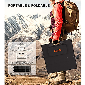 200W Portable Solar Panel, Ultra-Light(11.9 lb) Flexible Foldable Solar Panel Kit with MC-4 for Power Station, Waterproof IP67, 23% High-Efficiency Solar Charger for Outdoor Camping RV Boat Off-Grid