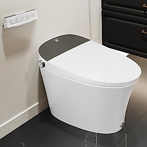 SOTOMO Smart Toilet with Bidet Built-In, Bidet Toilet with 1.06 GPF Auto Flush, Built-In Pump, Auto Open & Close Lid, Heated Seat & Dryer, Remote Control, Night Light, Digital Display, Blackout Flush