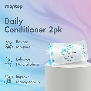 MopTop Trial Travel Sample Size Bundle, 2 each Bamboo Gentle Shampoo, Bamboo Daily Conditioner, Bamboo Essence Leave In Conditioner and Citrus Kumquat Curly Hair Custard Styler, 0.5oz sample packets