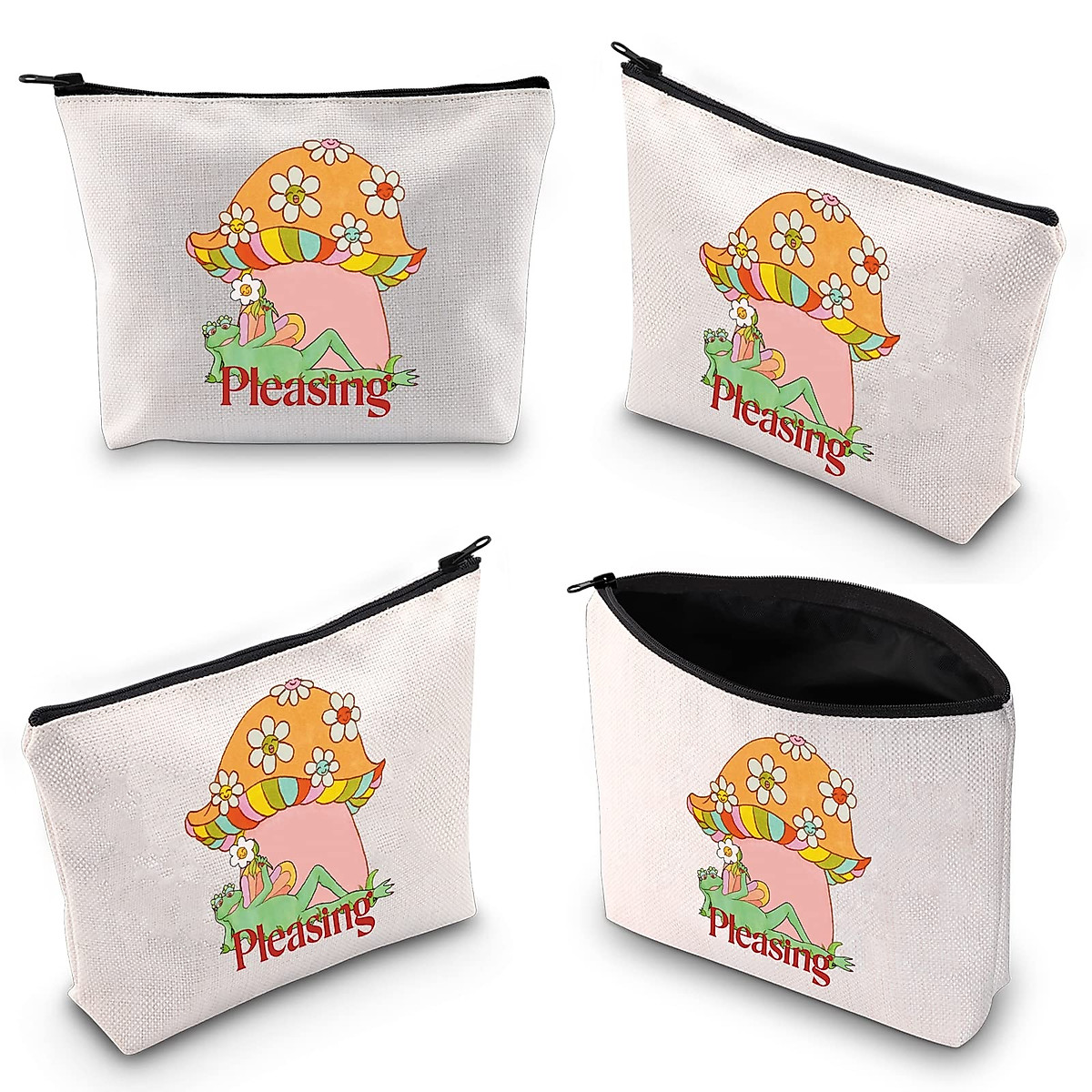 BLUPARK Singer Inspired Makeup Bag Singer Fan Gift Funny Music Gift Album Gift Singer Zipper Pouch Bag (Frog and mushroom)