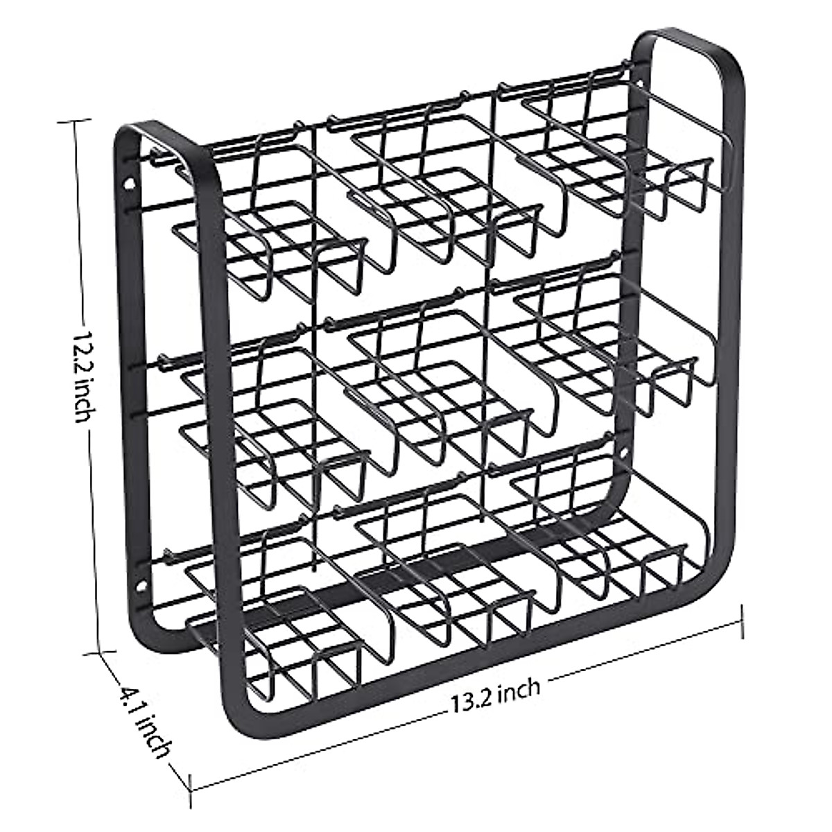 NHZ Stainless Steel 3 Tier Tea Bag Holder - Organizer for Over 180 Tea Bags, Storage Cabinet and Counter, Wall Mount Available