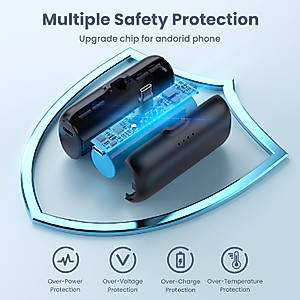 Mini Portable Charger USB-C Power Bank, 5200mAh Portable Phone Charger, Compact Plug in Battery Pack Compatible with iPhone 15/15Plus/15Pro/15Pro Max Samsung S23/S22 Moto iPad Pro Android Phone etc