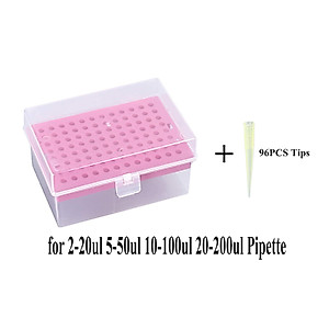 MALAB 96 Positions Lab Pipette Tip Box with 96 PCS Tips 200ul for 2-20ul 5-50ul 10-100ul 20-200ul Pipette Pipettor