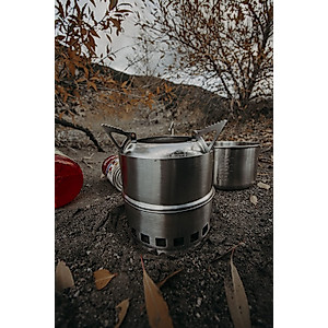 Gas One Camping Stove - Wood Stove Stainless Steel Portable Stove with Alcohol Tray Potable Wood Burning Stoves for Picnic BBQ Camp Hiking with Grill Grid