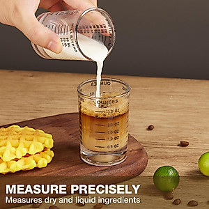 Hlukana 2 Pack Shot Glass Measuring Cup, 3 Ounce Heavy Base Jigger, Espresso Shot Glass, Liquid Glass Cup, Round Shot Glasses, Small Glass Shot Cups for Vodka, Whiskey, Tequila, Espresso, Liquor