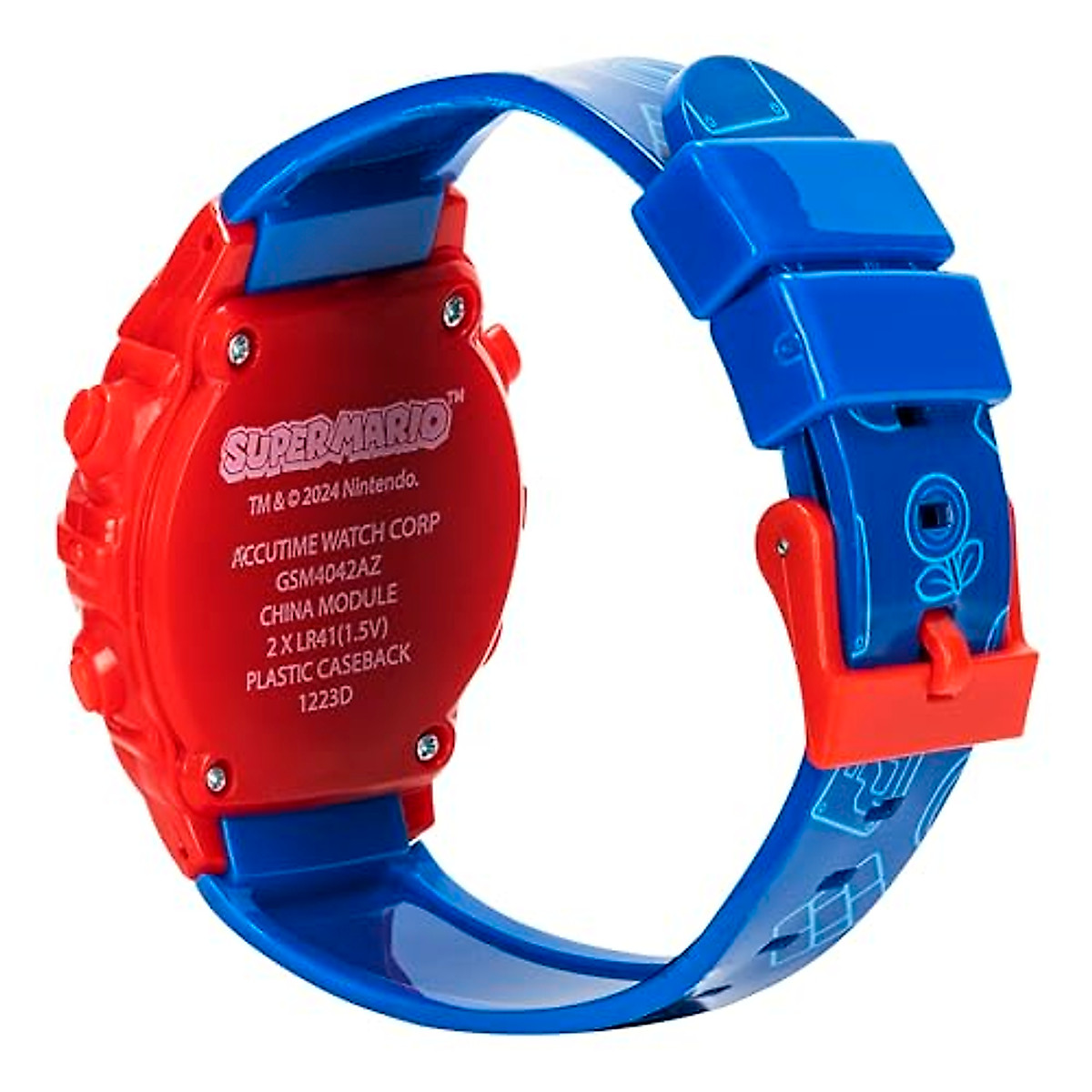 Accutime Super Mario Kids Digital Watch with Yoshi, LED Light Show, Soft Silicone Strap, Durable Kid-Friendly Design, Fun Time-Telling for Boys and Girls