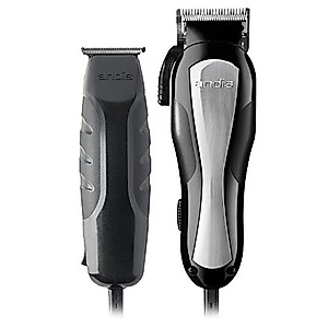 Andis 68135 Head-styler/Headliner Clipper & Trimmer Kit - Carbon-Steel, Complete Home Haircutting Kit, Prevents Razor Bumps - for Styling & Dry Shaving - 27 Pieces, Black